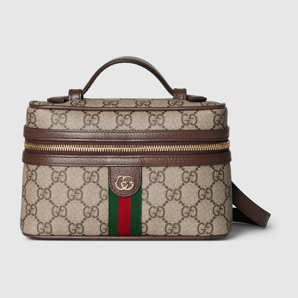 Ophidia small vanity bag in beige and brown GG fabric | GUCCI® UK