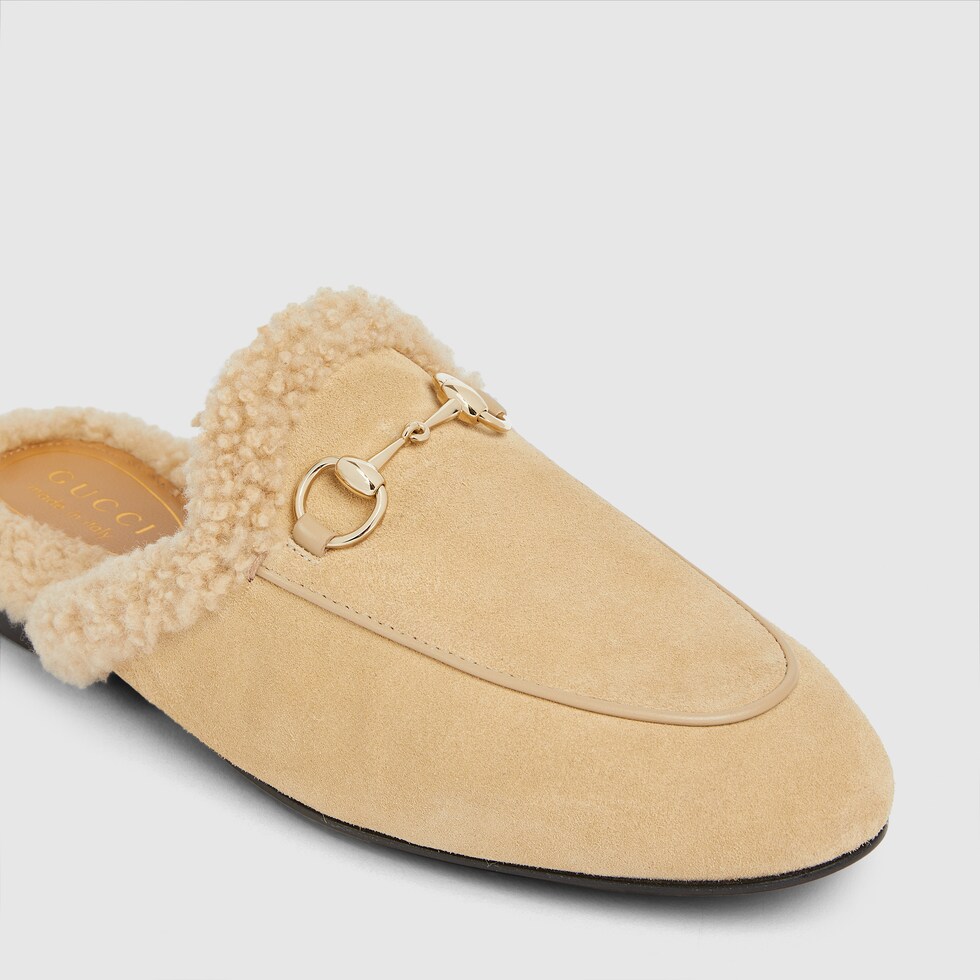 Women's Princetown slipper in beige suede | GUCCI® UK