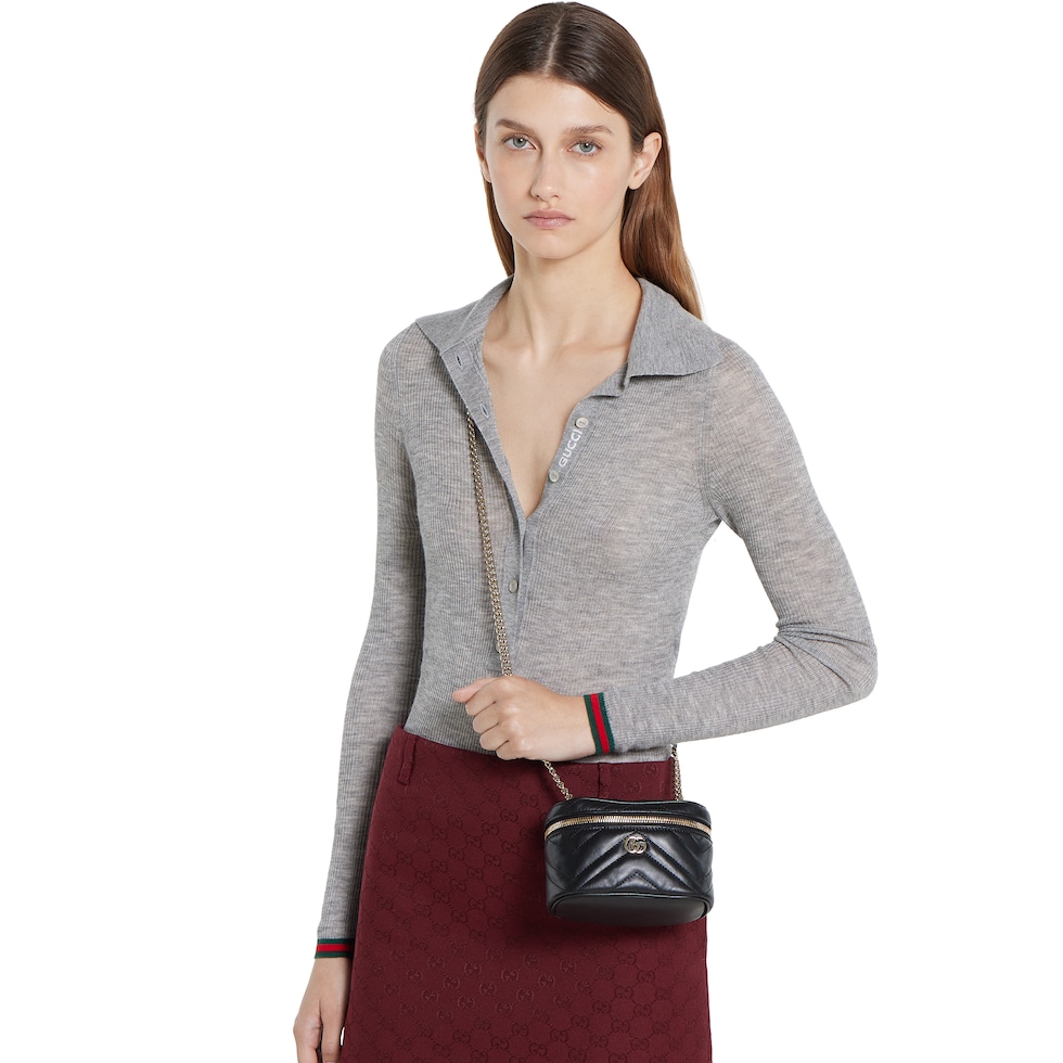 GG Marmont nano vanity bag in black leather | GUCCI® US
