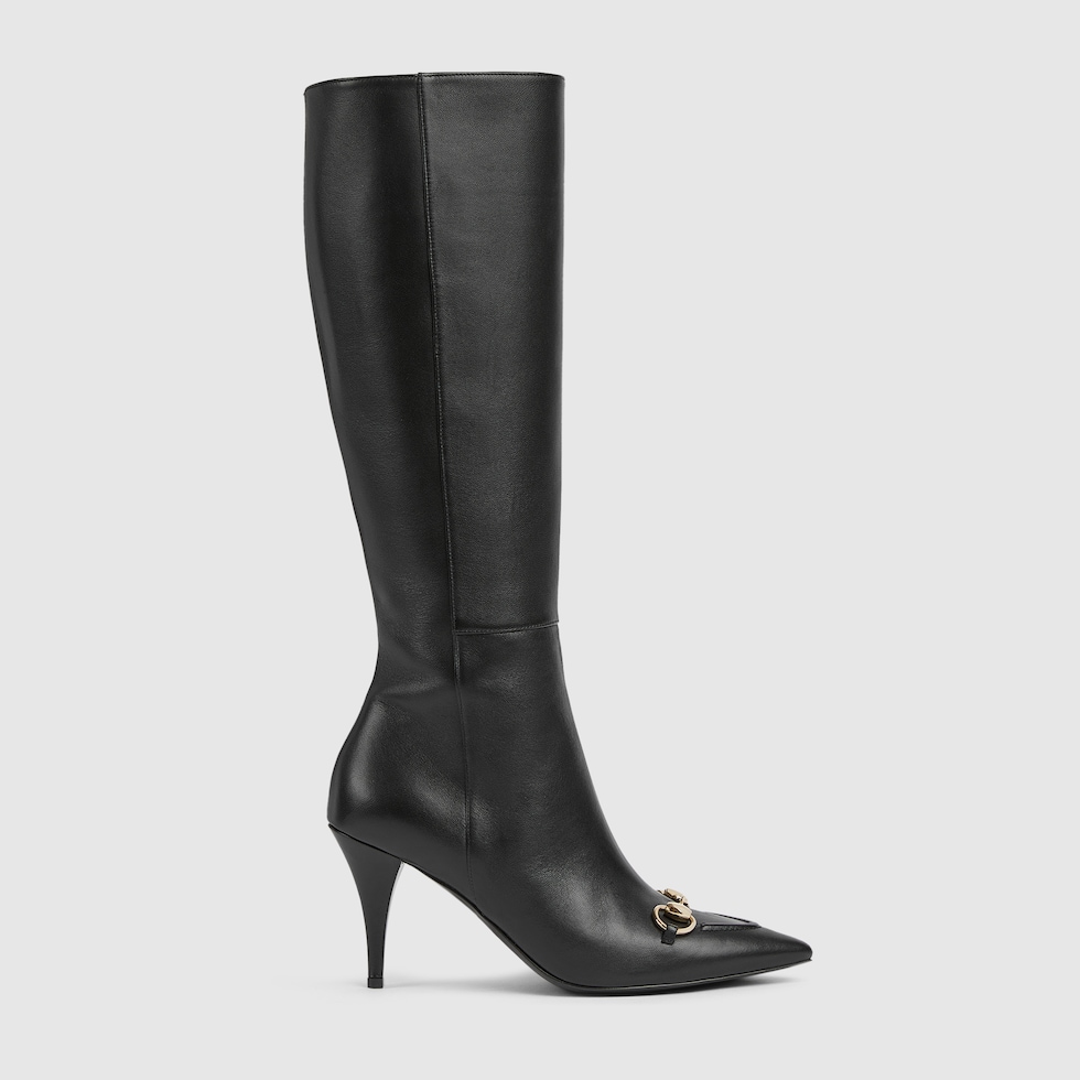 Women's boot with Horsebit in black leather | GUCCI® SE