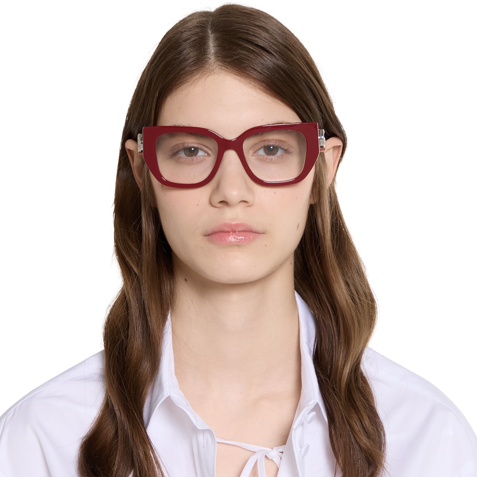 Butterfly optical frame in rosso ancora red | GUCCI® US