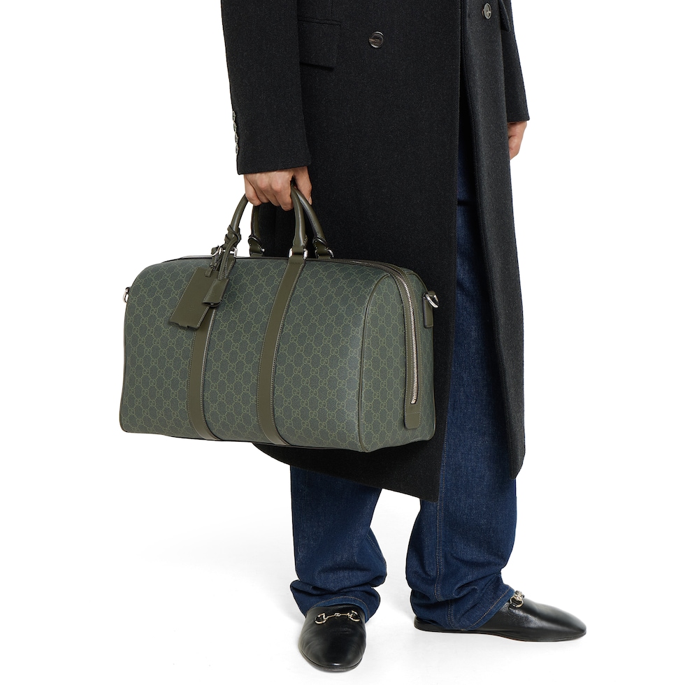 GG Monogram medium duffle bag in forest green GG fabric | GUCCI® CA