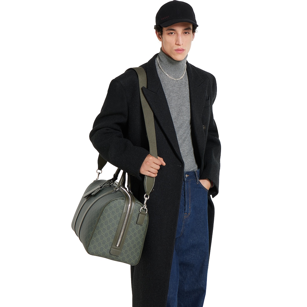 GG Monogram medium duffle bag in forest green GG fabric | GUCCI® US
