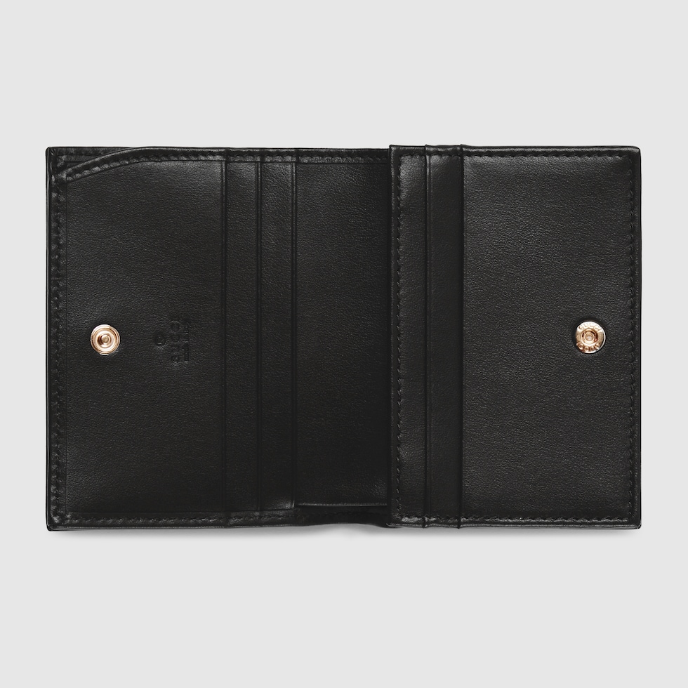 GG Marmont card case wallet in black leather | GUCCI® CA