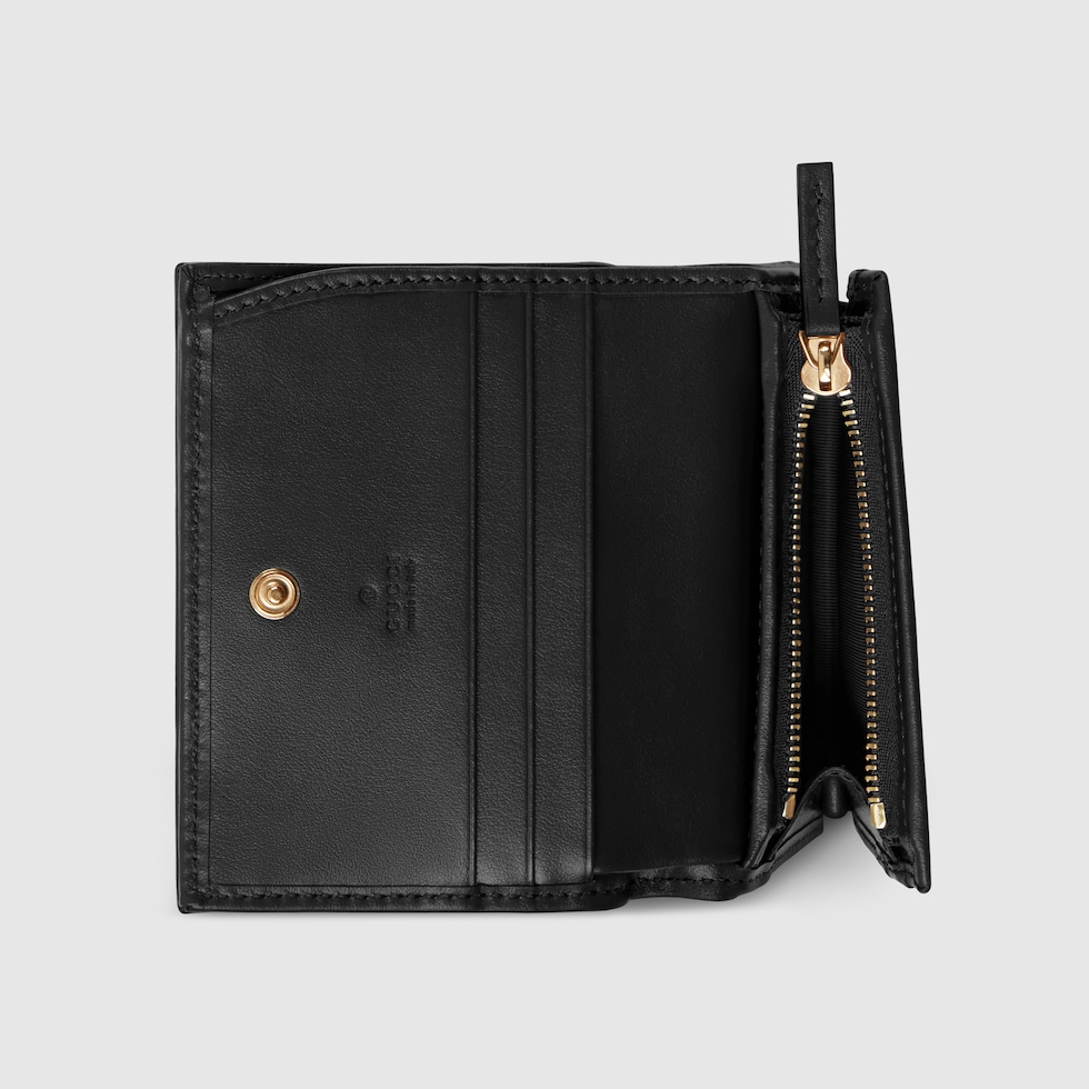 GG Marmont card case wallet in black leather | GUCCI® AE