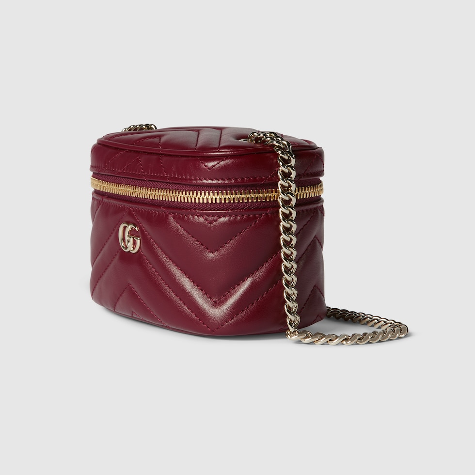 GG Marmont nano vanity bag in Rosso Ancora red leather | GUCCI® NL