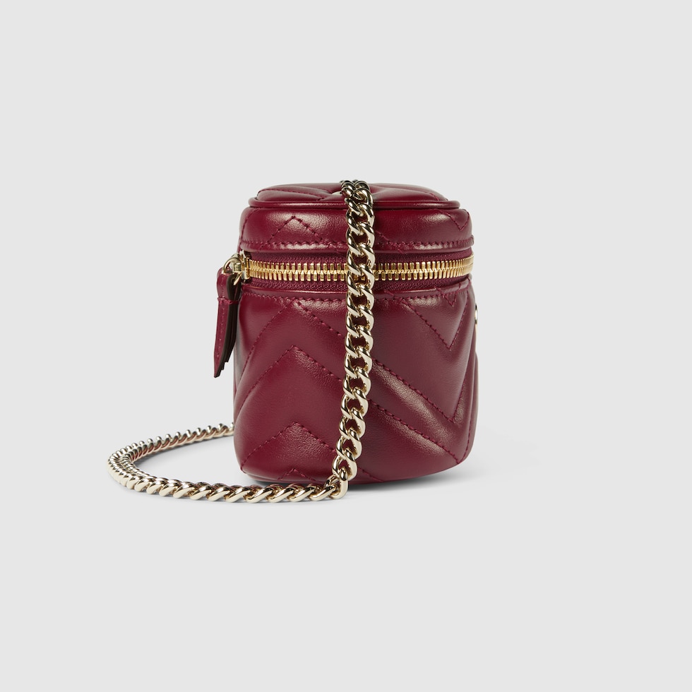GG Marmont nano vanity bag in Rosso Ancora red leather | GUCCI® NO