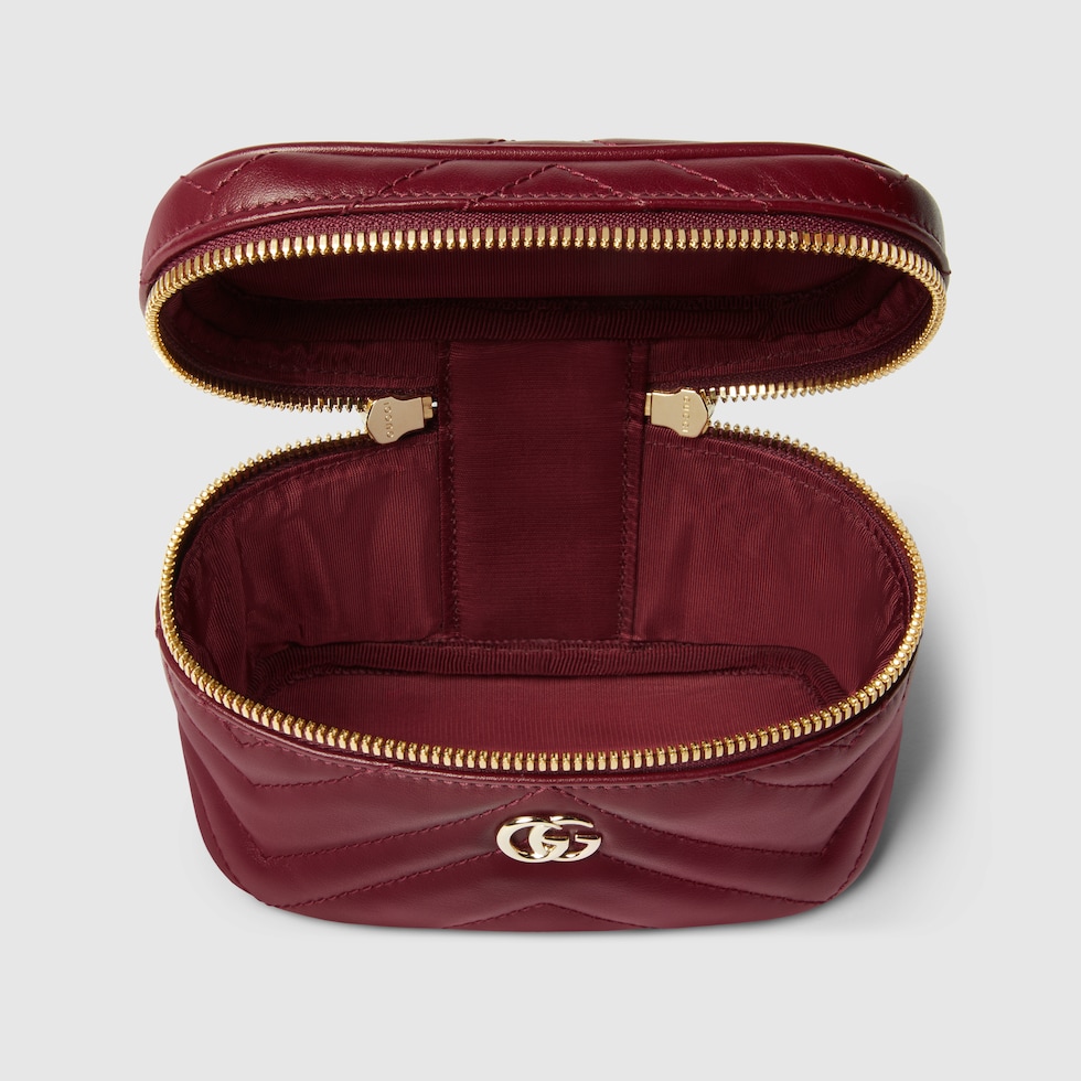 GG Marmont nano vanity bag in Rosso Ancora red leather | GUCCI® AE