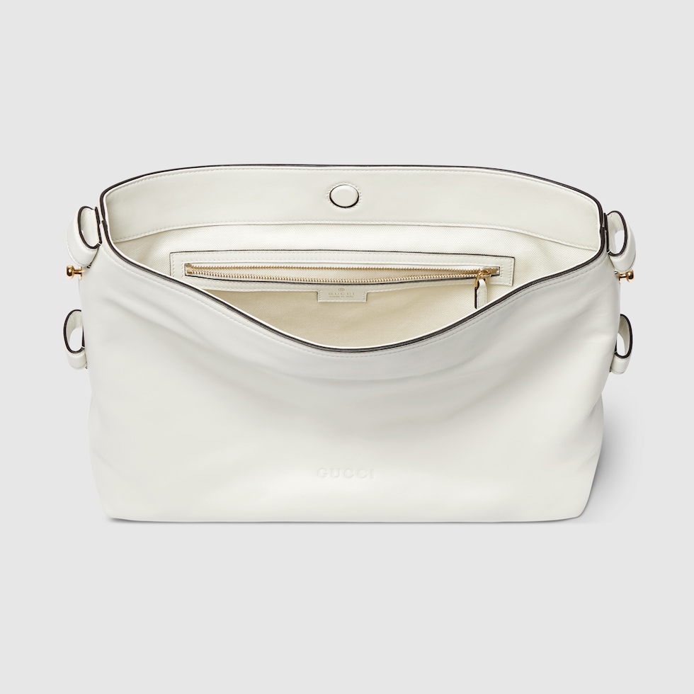 Gucci Beatrix medium tote bag in white leather | GUCCI® US