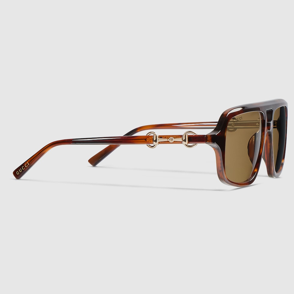 Navigator frame sunglasses in brown | GUCCI® PL