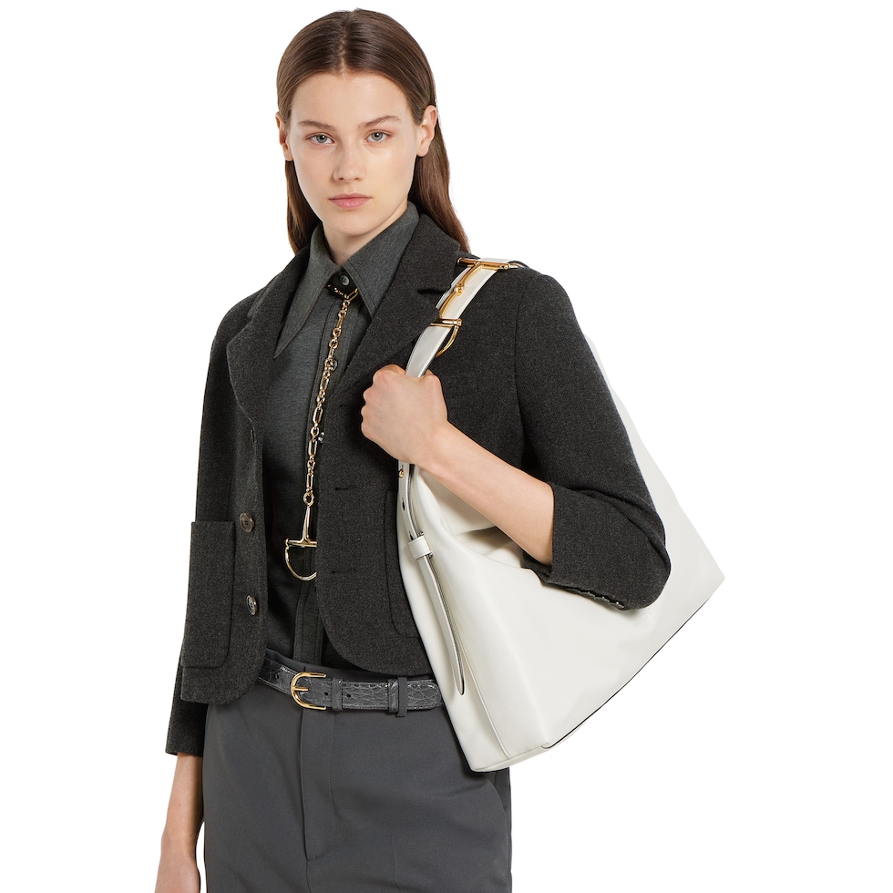 QA ®غوتشي |‎Gucci Beatrix large tote bag in white leather