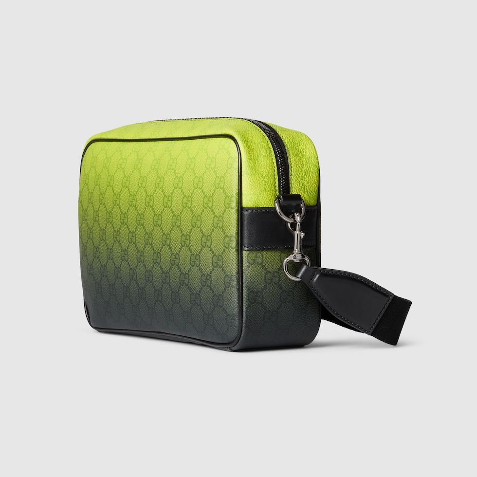 Gucci Chroma medium crossbody bag in lime and black fabric | GUCCI® UK