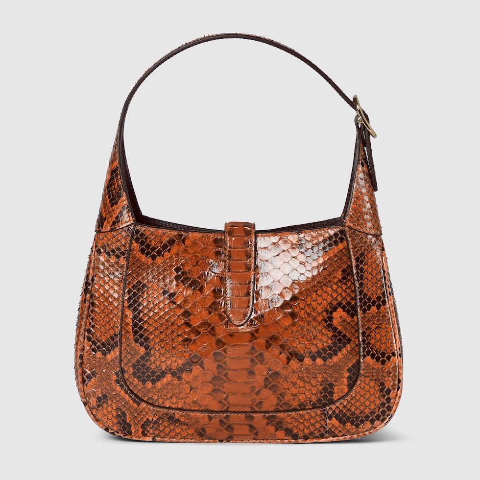 Gucci Jackie python medium bag in orange | GUCCI® US
