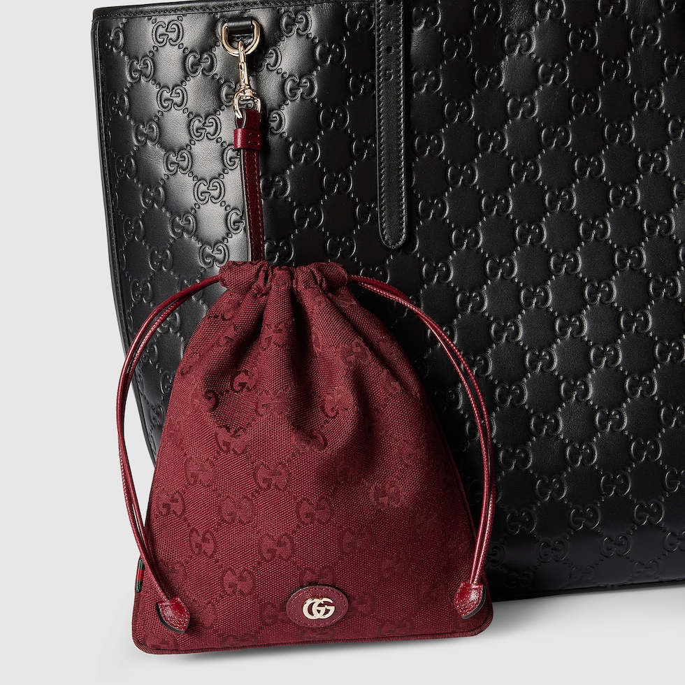 Gucci Minuet pouch charm in Rosso Ancora red GG canvas | GUCCI® US