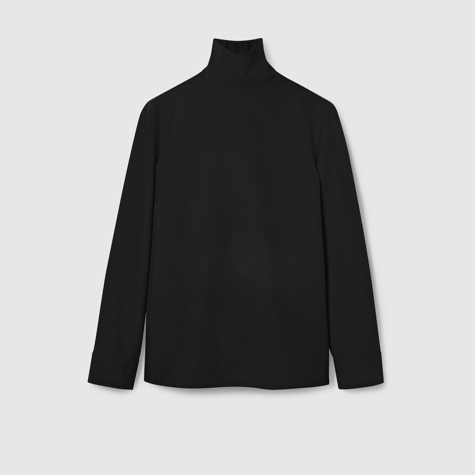 Technical panama shirt in black | GUCCI® US