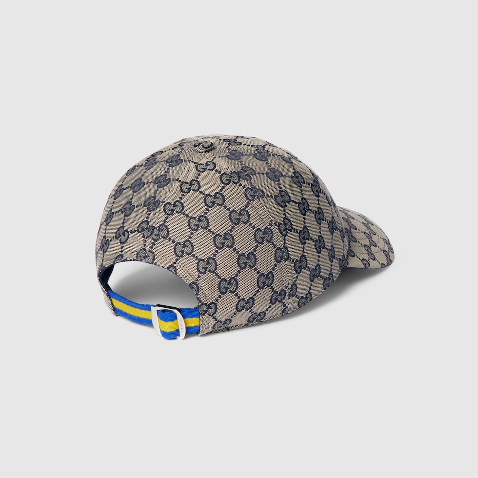 GG cotton canvas baseball hat in beige and blue | GUCCI® TR