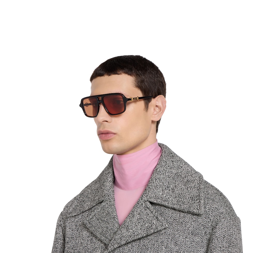 Navigator frame sunglasses in brown | GUCCI® PL