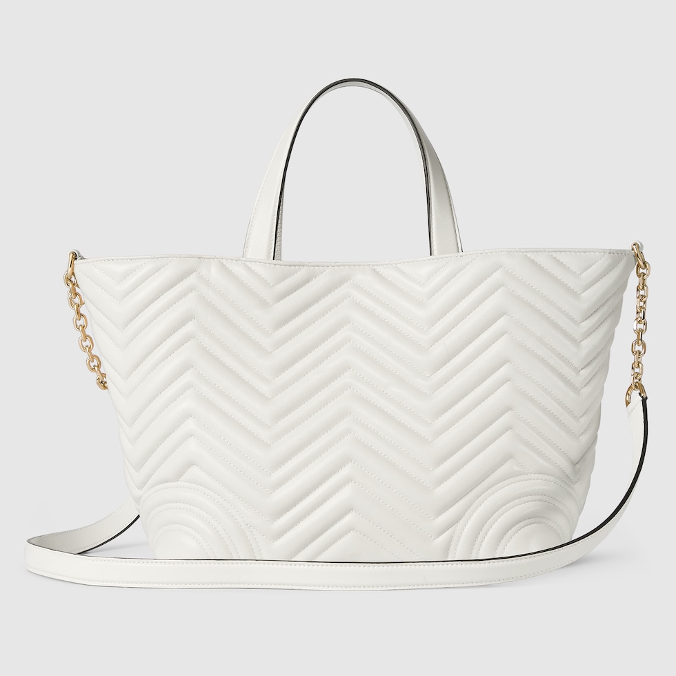 Gucci Betty medium tote bag in white leather | GUCCI® US