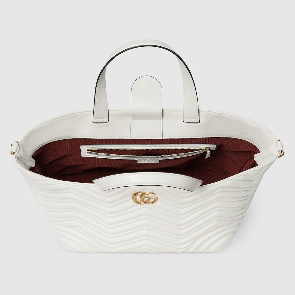 Gucci Betty medium tote bag in white leather | GUCCI® US