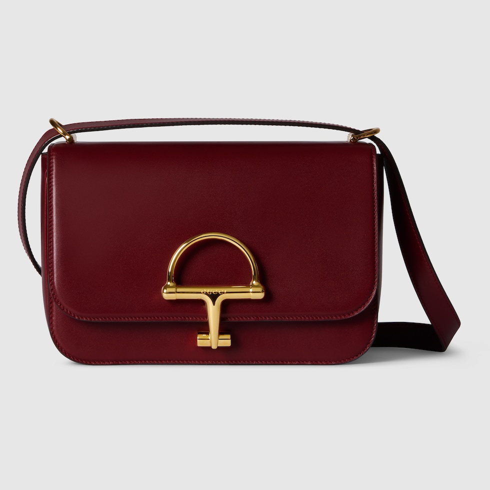 Gucci Siena small shoulder bag in Rosso Ancora red leather | GUCCI® ZA