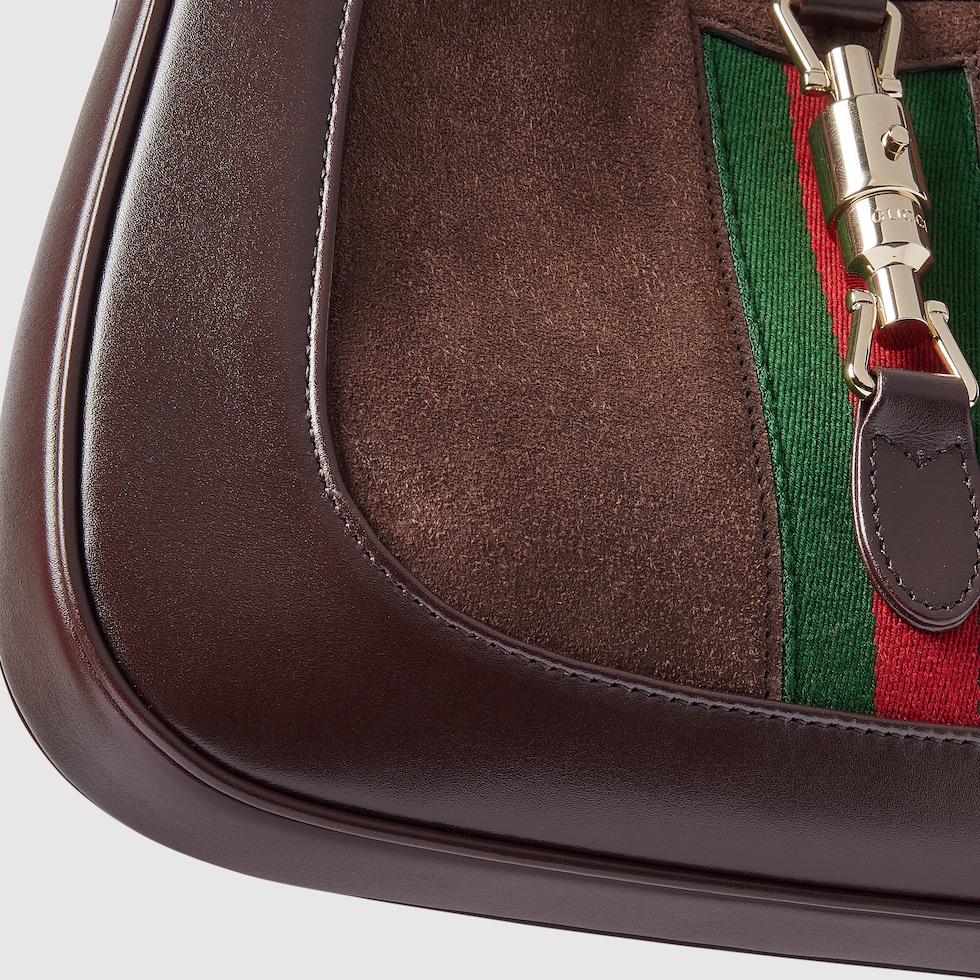 Gucci Jackie 1961 medium bag in dark brown suede | GUCCI® US