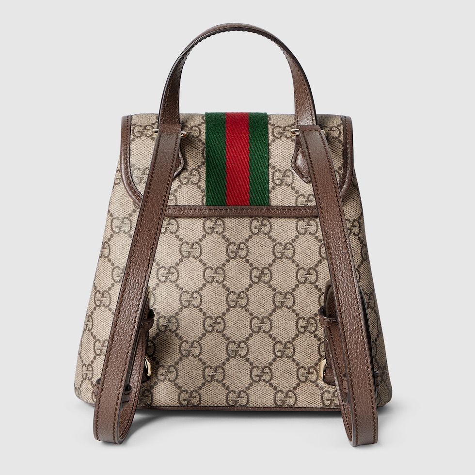 Ophidia small backpack in beige and brown GG fabric | GUCCI® US