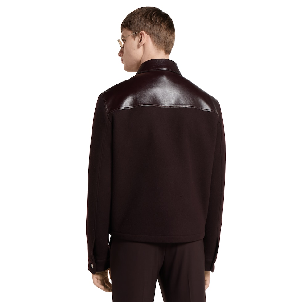 Batavia wool jacket with logo in dark burgundy | GUCCI® UK