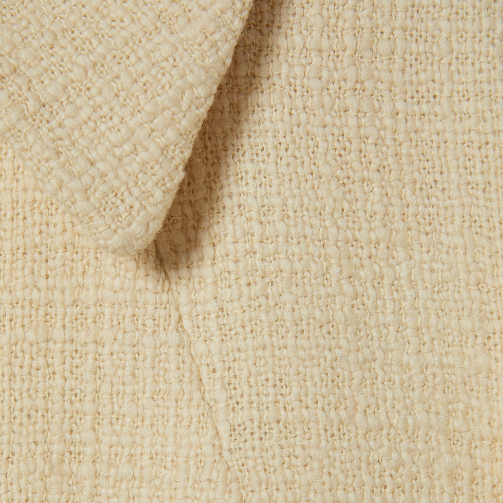 Textured wool tweed coat in ivory | GUCCI® CA