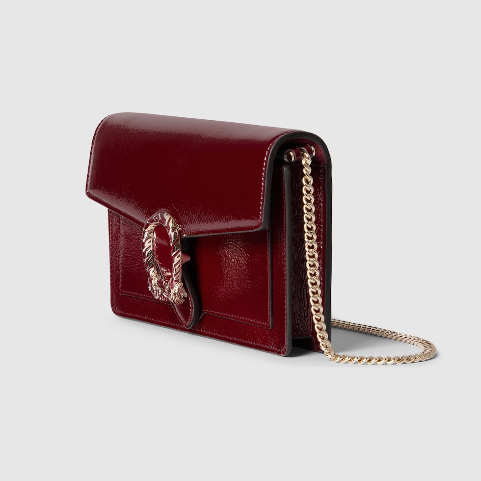 Dionysus wallet on chain in Rosso Ancora red leather | GUCCI® SG
