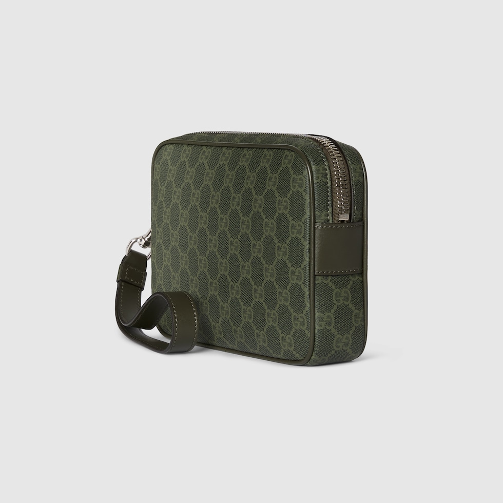 GG Monogram small pouch in forest green GG fabric | GUCCI® UK