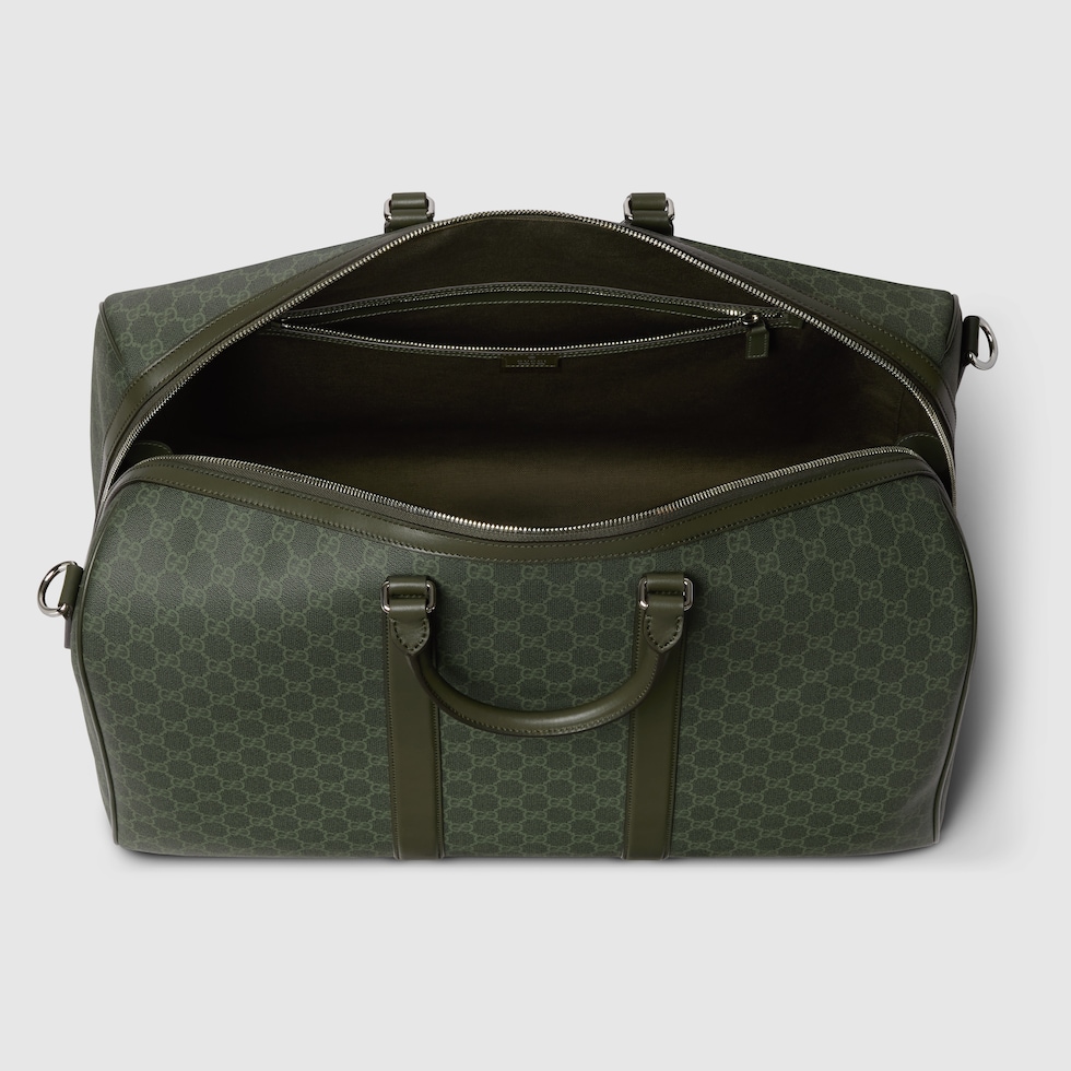 GG Monogram large duffle bag in forest green GG fabric | GUCCI® US