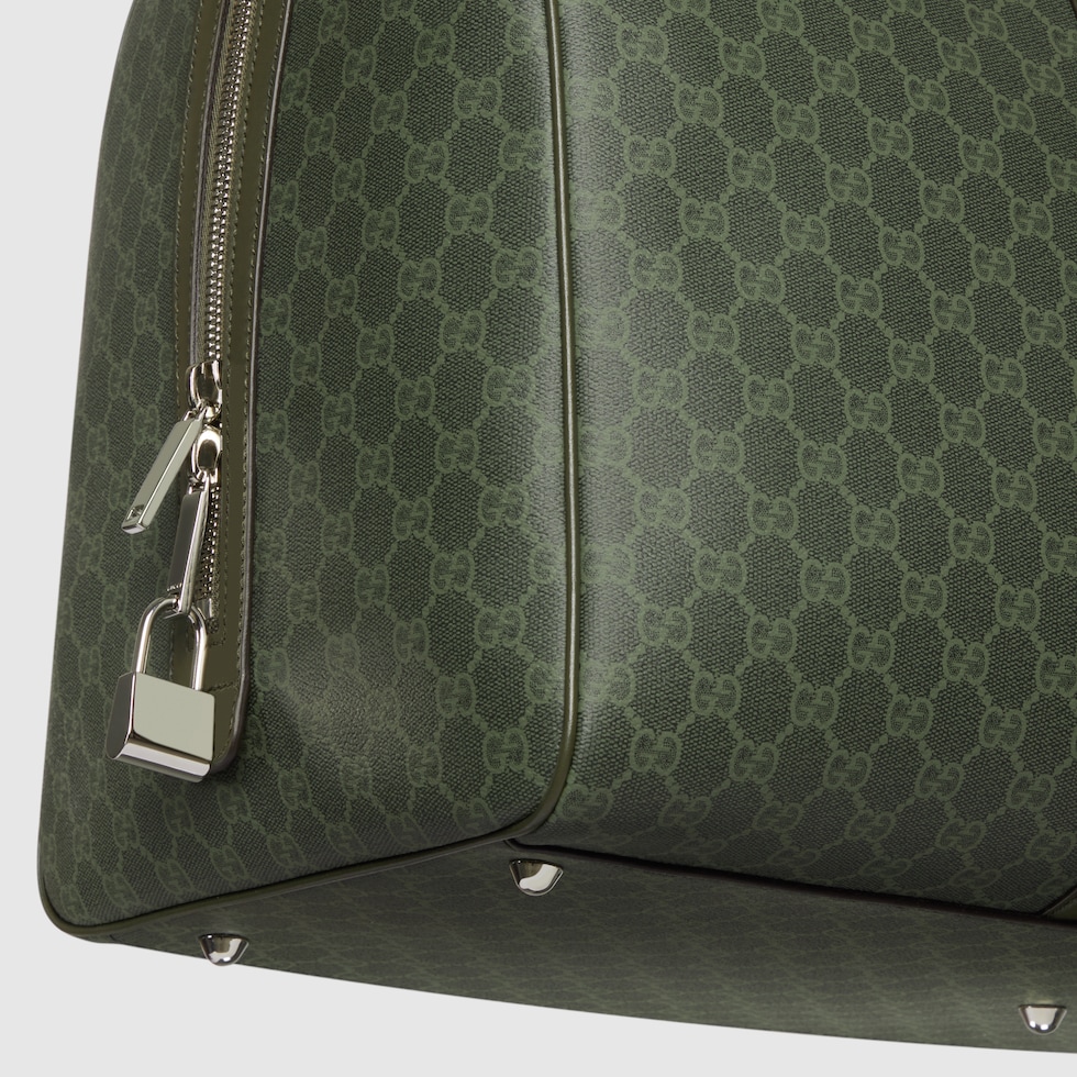 GG Monogram large duffle bag in forest green GG fabric | GUCCI® US