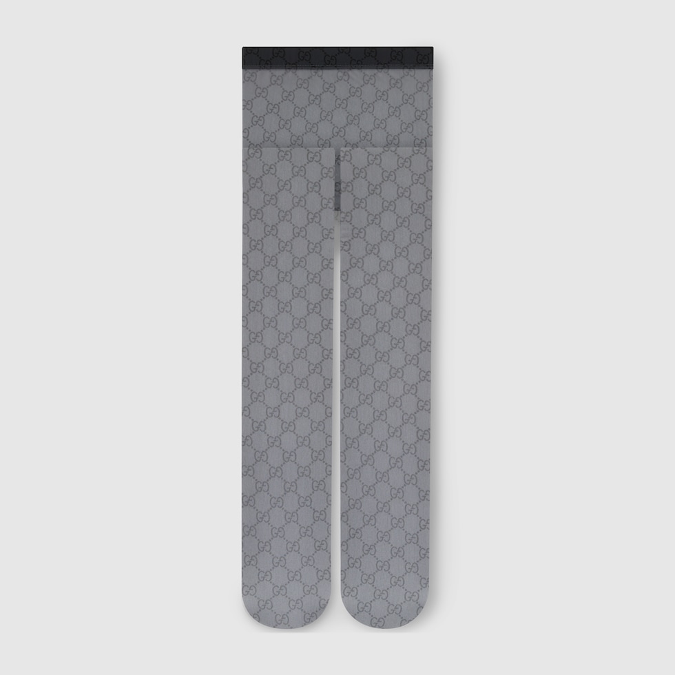 Printed stretch nylon tights in black | GUCCI® SG