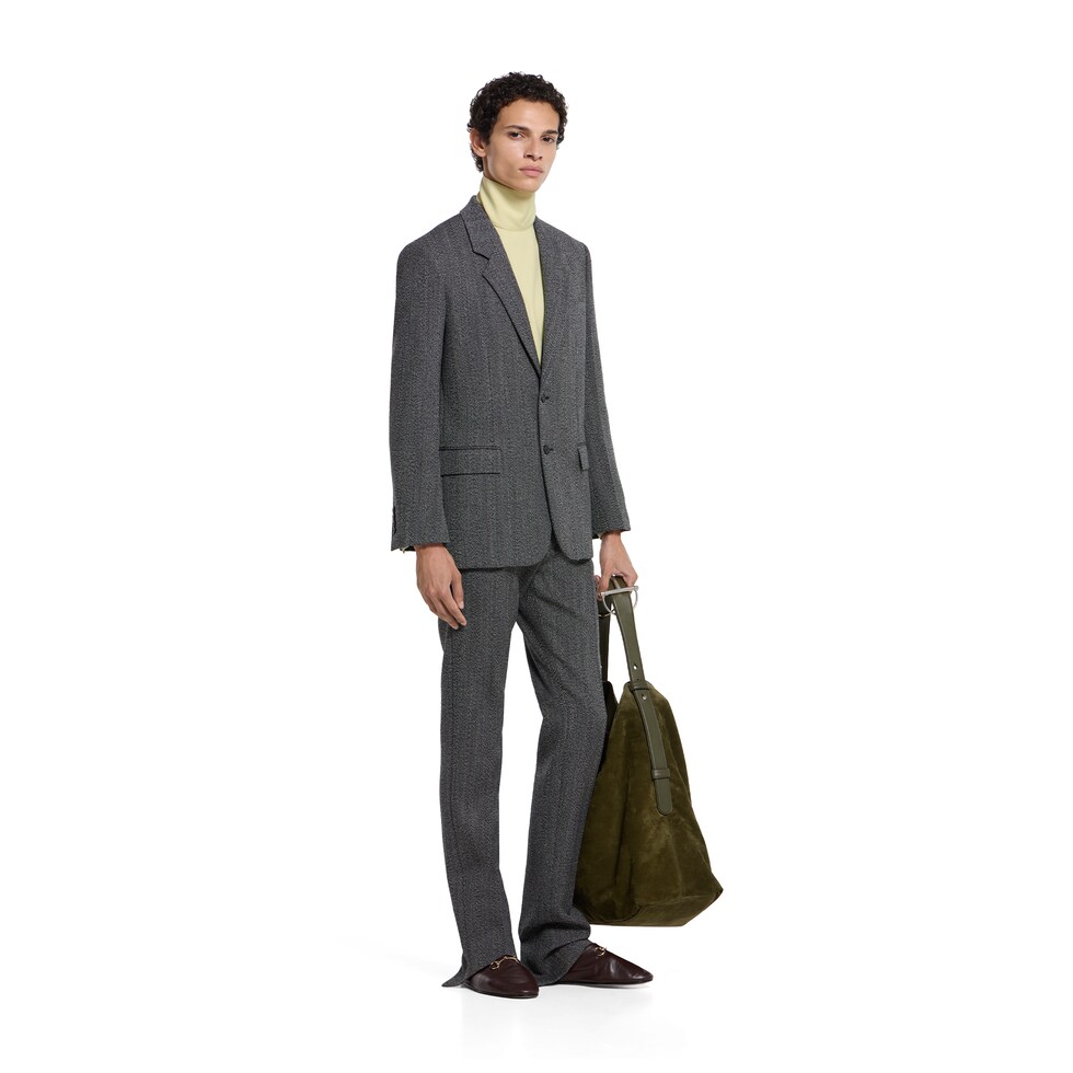 Polyester twill shirt in pale yellow | GUCCI® DE
