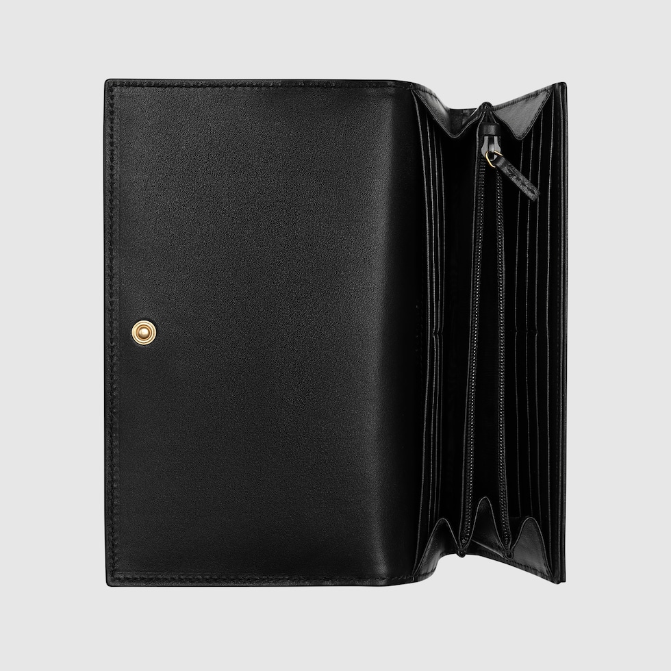 Cartera Continental GG Marmont en piel negra | GUCCI® ES