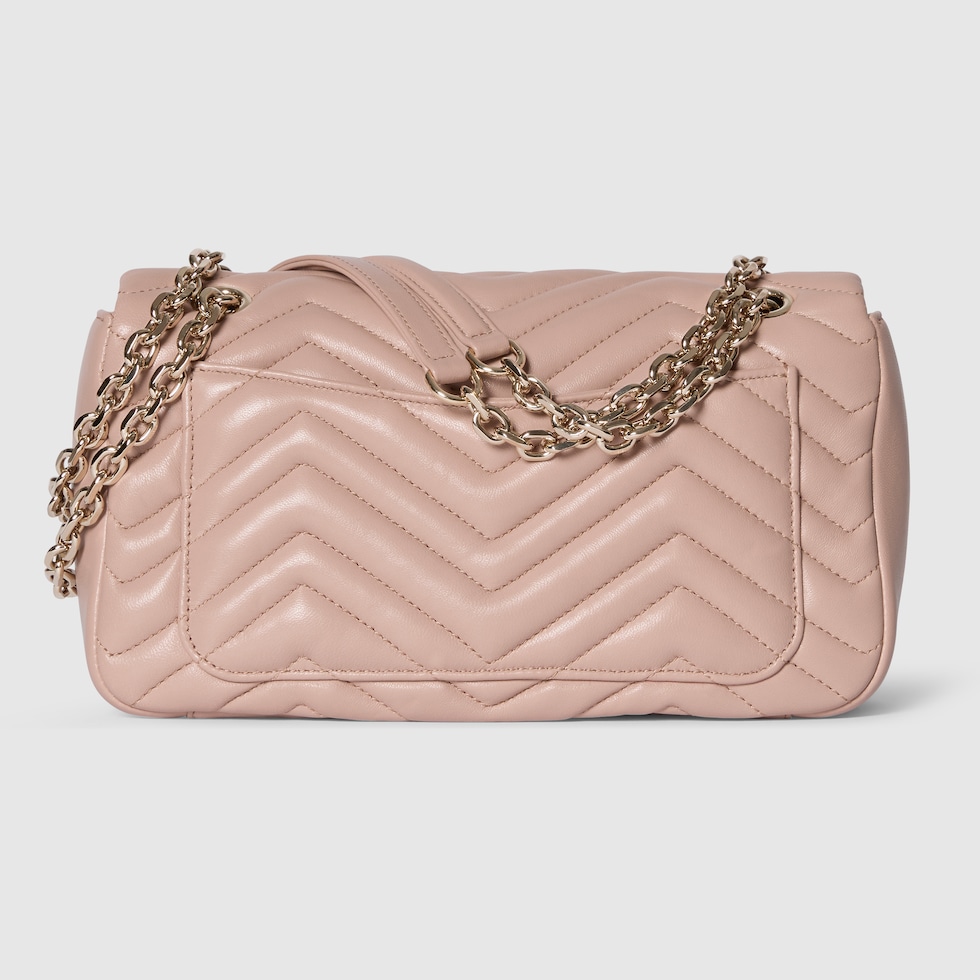 GG Marmont medium shoulder bag in pink beige leather | GUCCI® SG