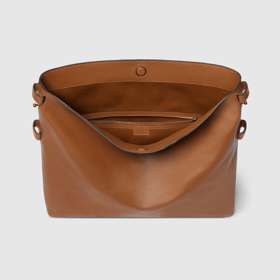 Gucci Beatrix large tote bag in brown leather | GUCCI® PL