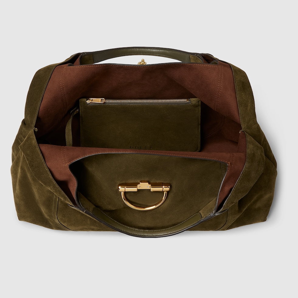 Gucci Softbit maxi shoulder bag in forest green suede | GUCCI® UK