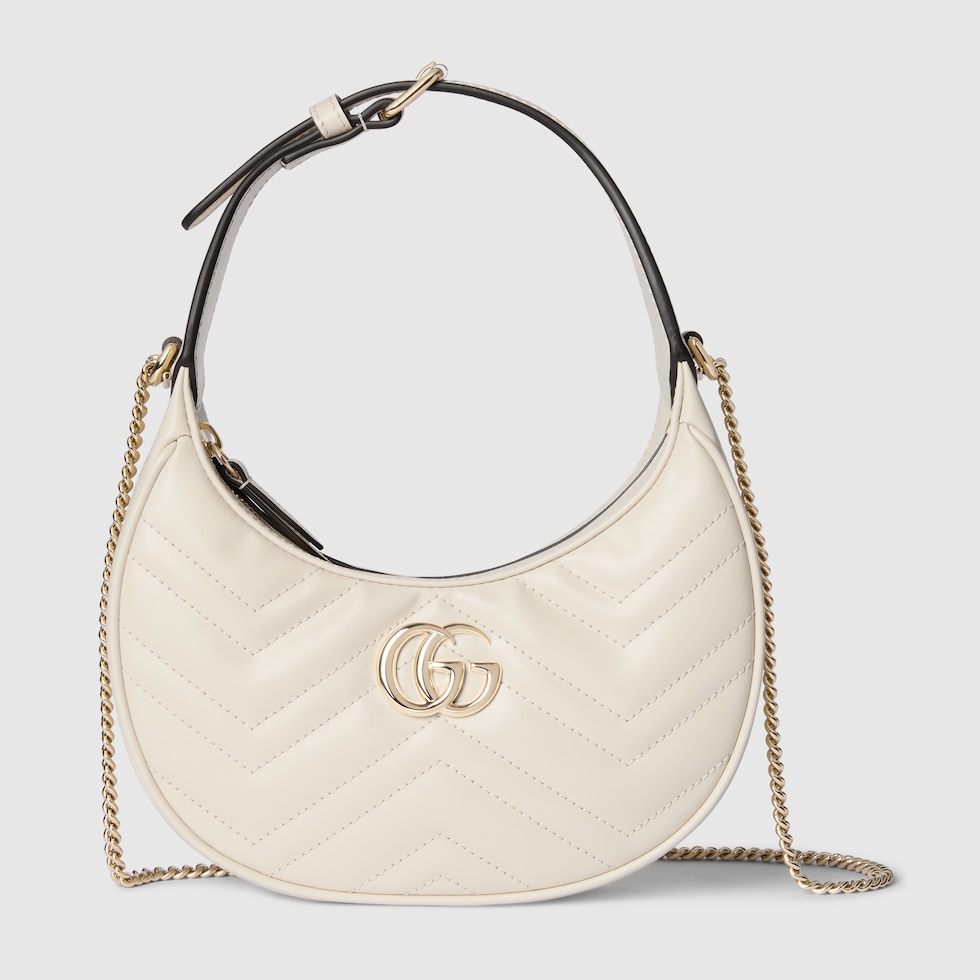 GG Marmont small shoulder bag in white leather | GUCCI® CH