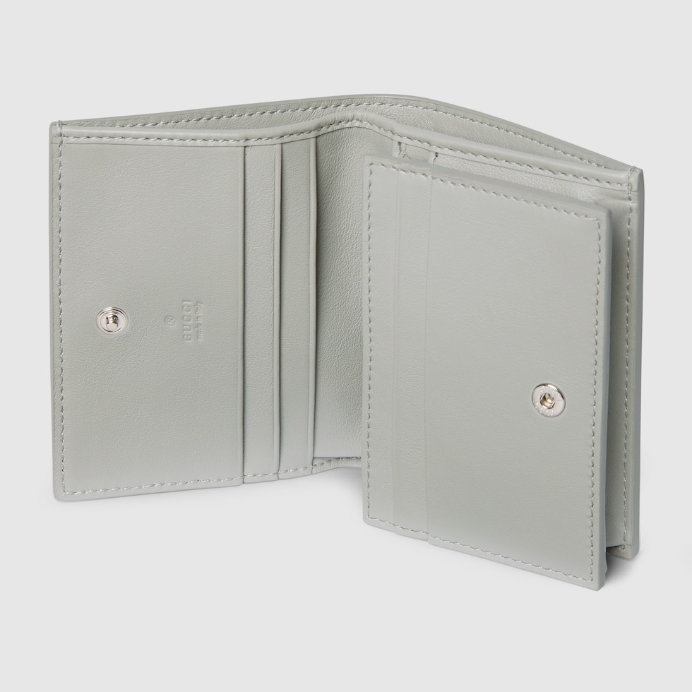 GG Emblem small wallet in silver patent GG leather | GUCCI® SG
