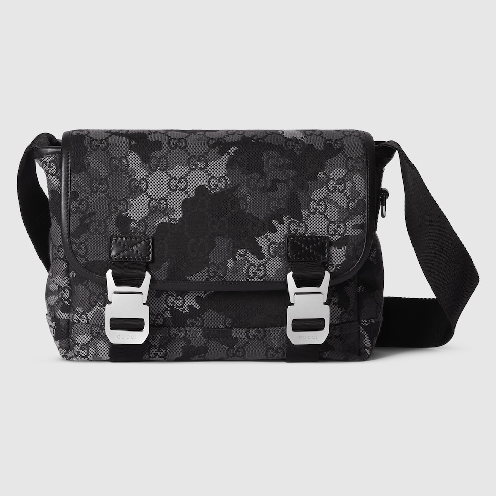 GG canvas small crossbody bag in black camouflage GG canvas | GUCCI® SG