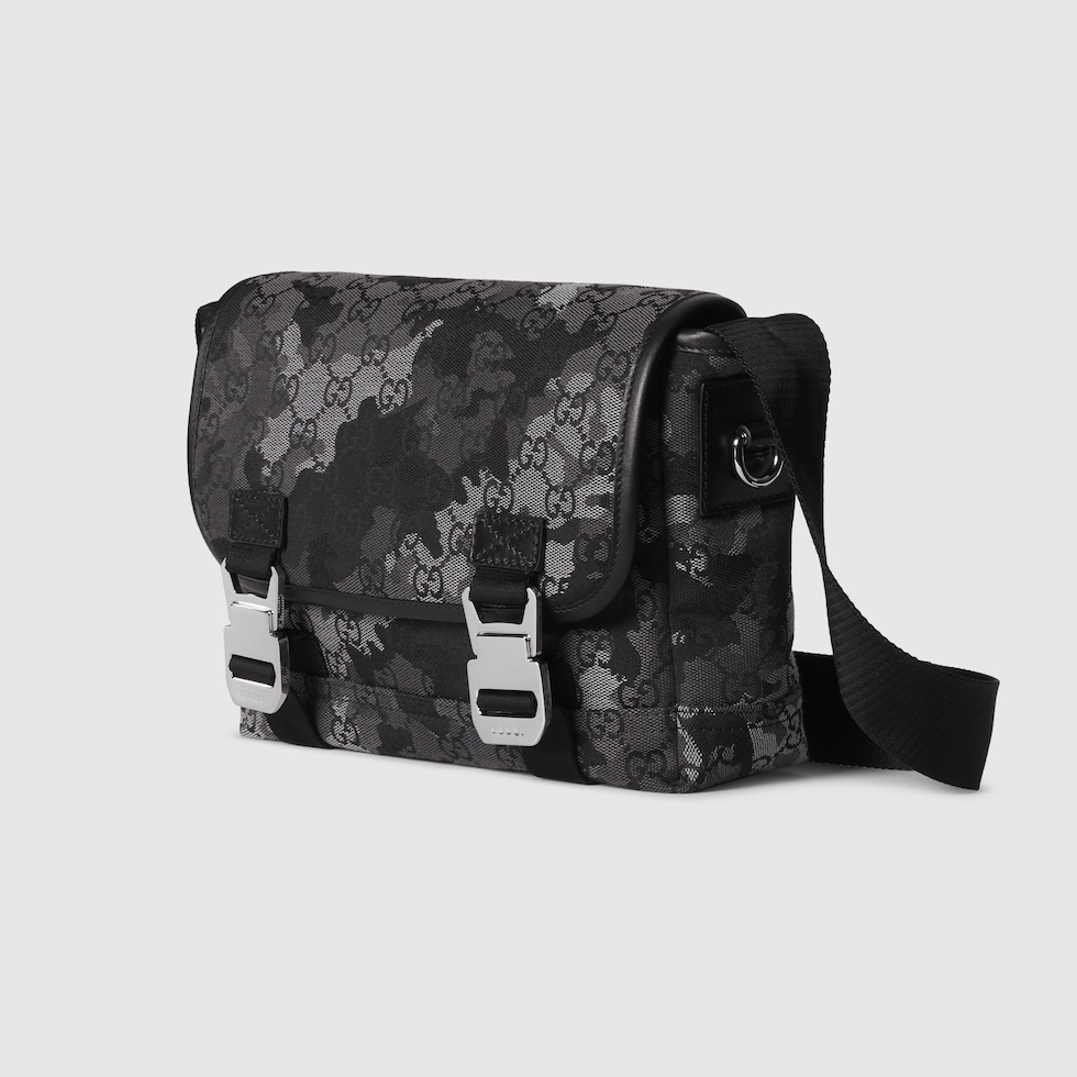GG canvas small crossbody bag in black camouflage GG canvas | GUCCI® SG