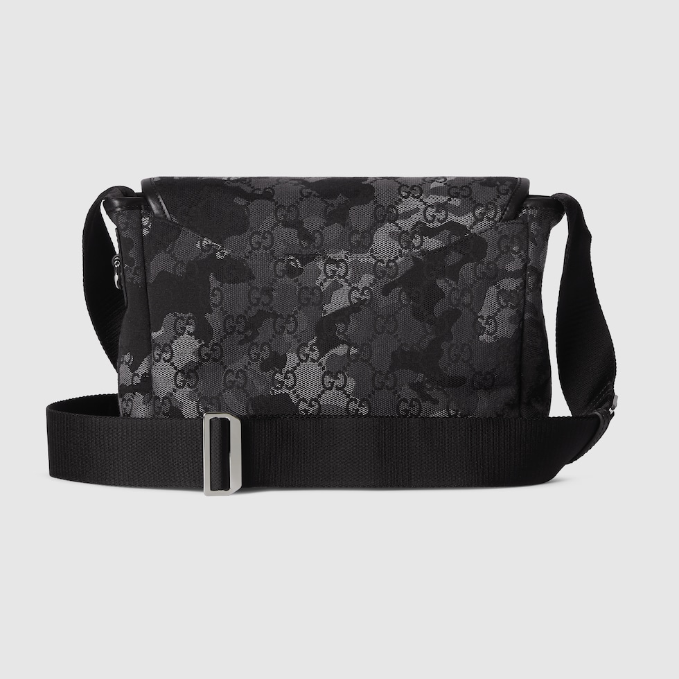 GG canvas small crossbody bag in black camouflage GG canvas | GUCCI® US