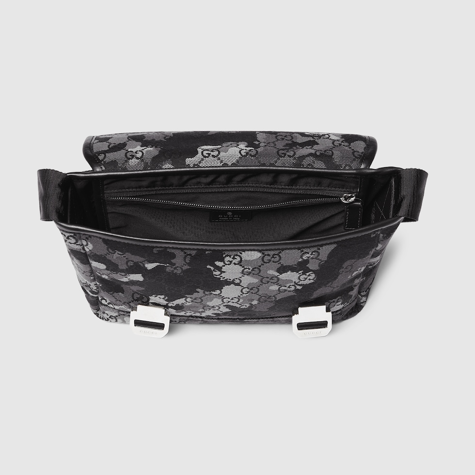 GG canvas small crossbody bag in black camouflage GG canvas | GUCCI® SG