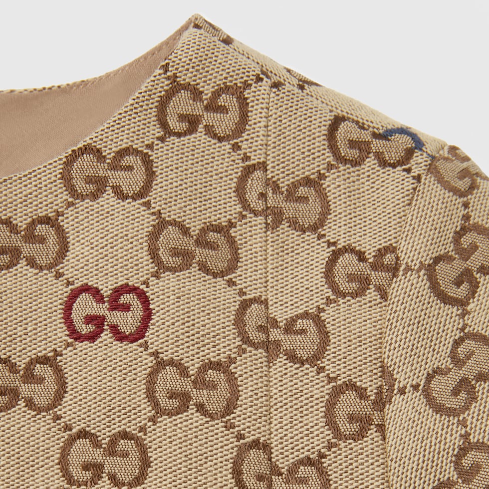 Baby GG canvas dress in beige and brown | GUCCI® US