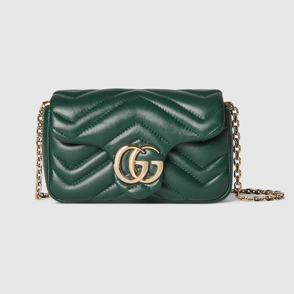 GG Marmont mini shoulder bag in green leather | GUCCI® HU