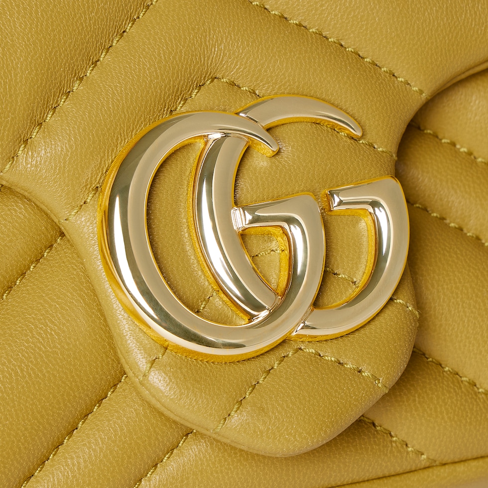 GG Marmont mini shoulder bag in mustard yellow leather | GUCCI® SG