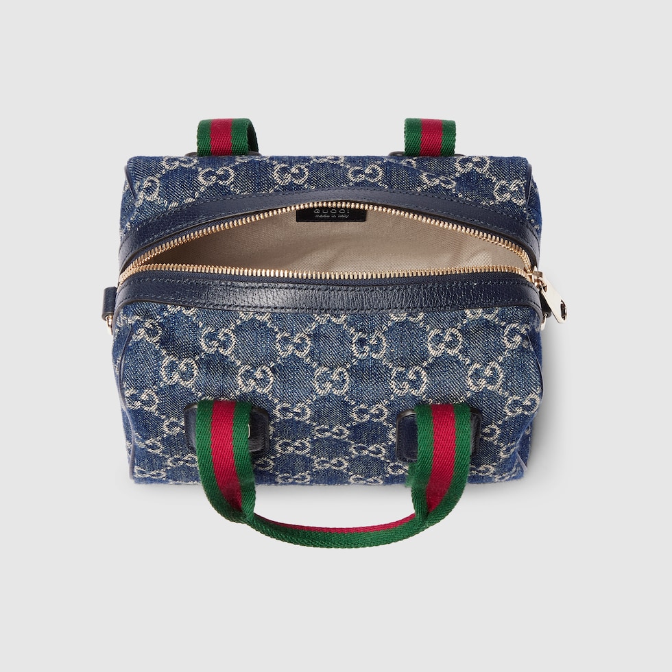 Gucci Mini GG handbag in navy and white GG denim | GUCCI® GR
