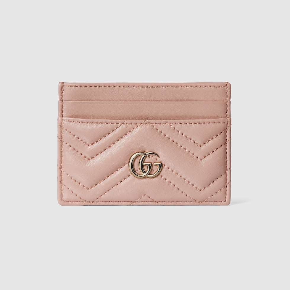 Tarjetero GG Marmont en piel beige rosado | GUCCI® ES