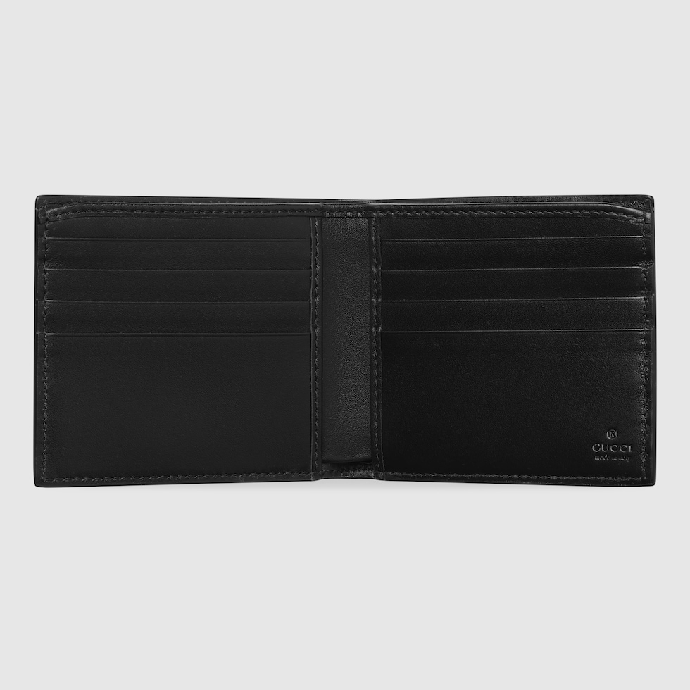 Cartera plegable GG Emblem en piel GG negra | GUCCI® MX